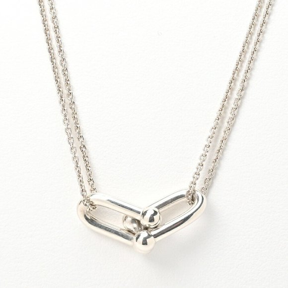 Tiffany & Co. | Jewelry | Tiffany Co Hardware Large Double Link Pendant Necklace Sterling Silver ...